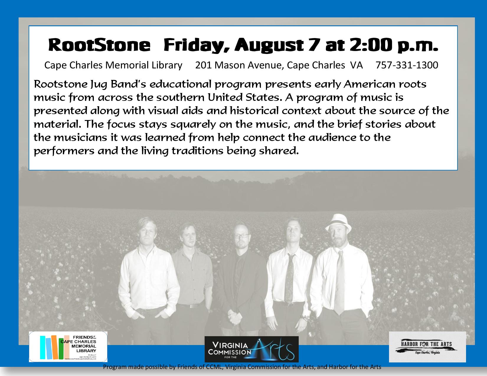 PR-Rootstone-Jug-Band-080715-page-001 | Eastern Shore Public Library